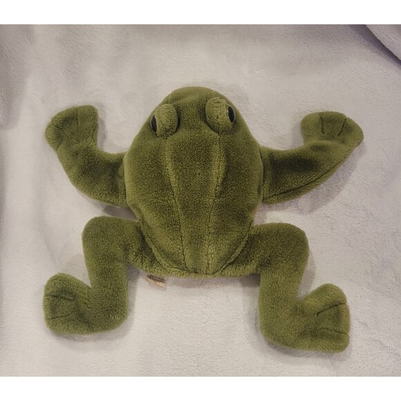 Toys | Folkmanis Folktails Green Plush Frog Hand Puppet Hookloop Feet ...